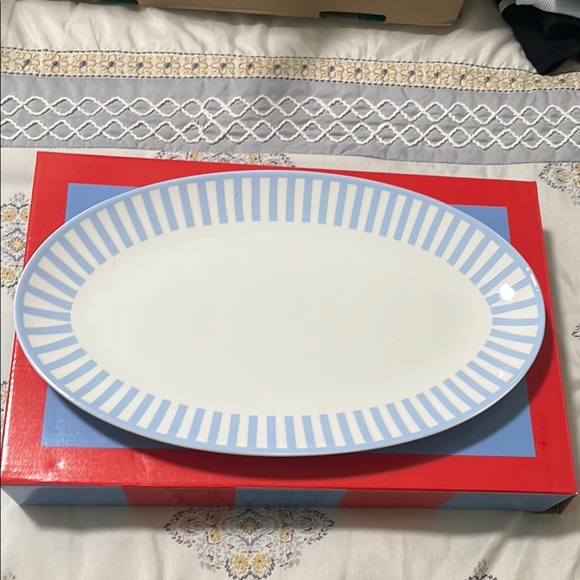 Roundhouse | Dining | Roundhouse Sicily Blue And White Striped Oval Platter | Poshmark